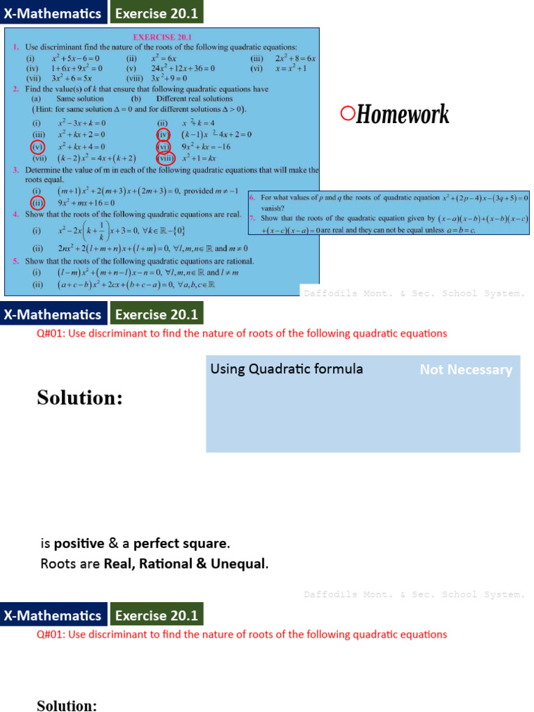 20-1 | PDF | Quadratic Equation | Complex Number