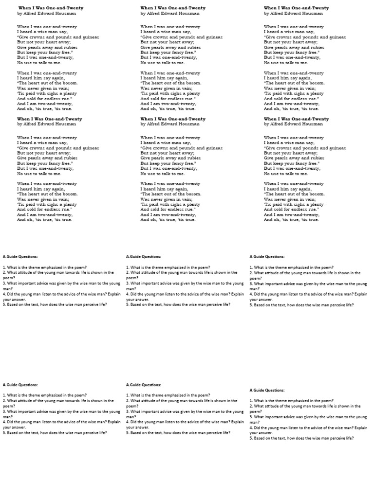 When I Was One | PDF | Poems