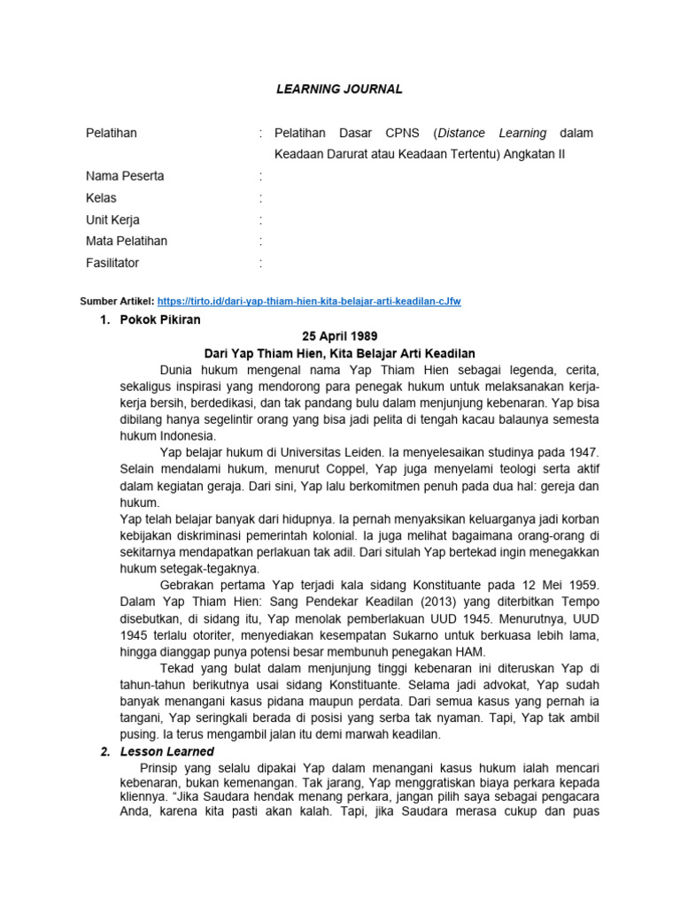 Learning Journal | PDF