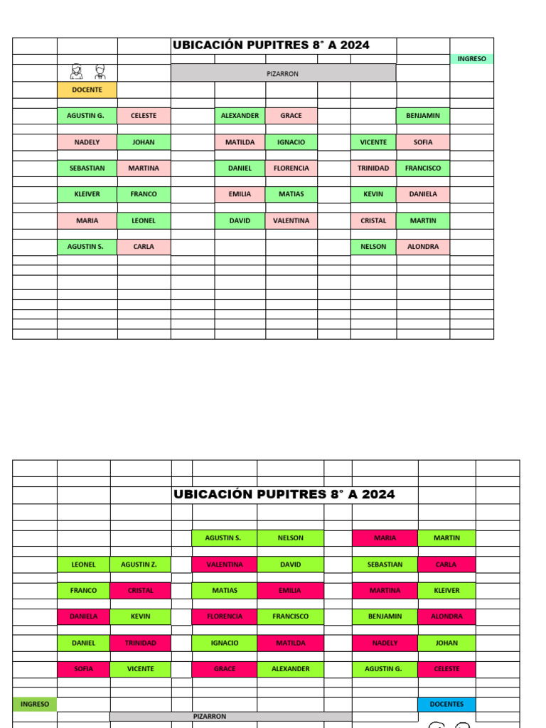 Ubicación Pupitres 8° 2024 Editado | PDF