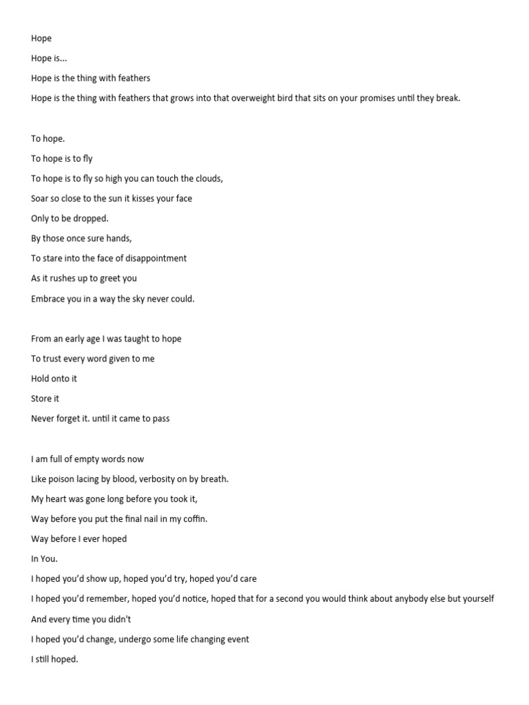 Hope | PDF | Poetry