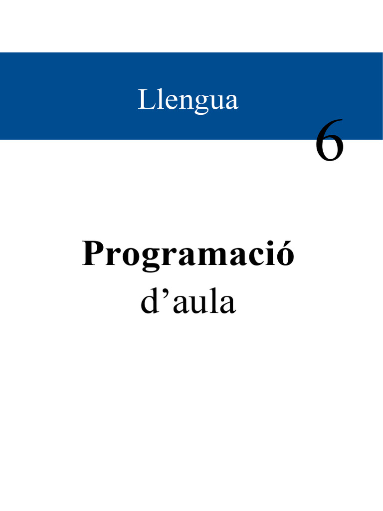 Programació D'aula | PDF