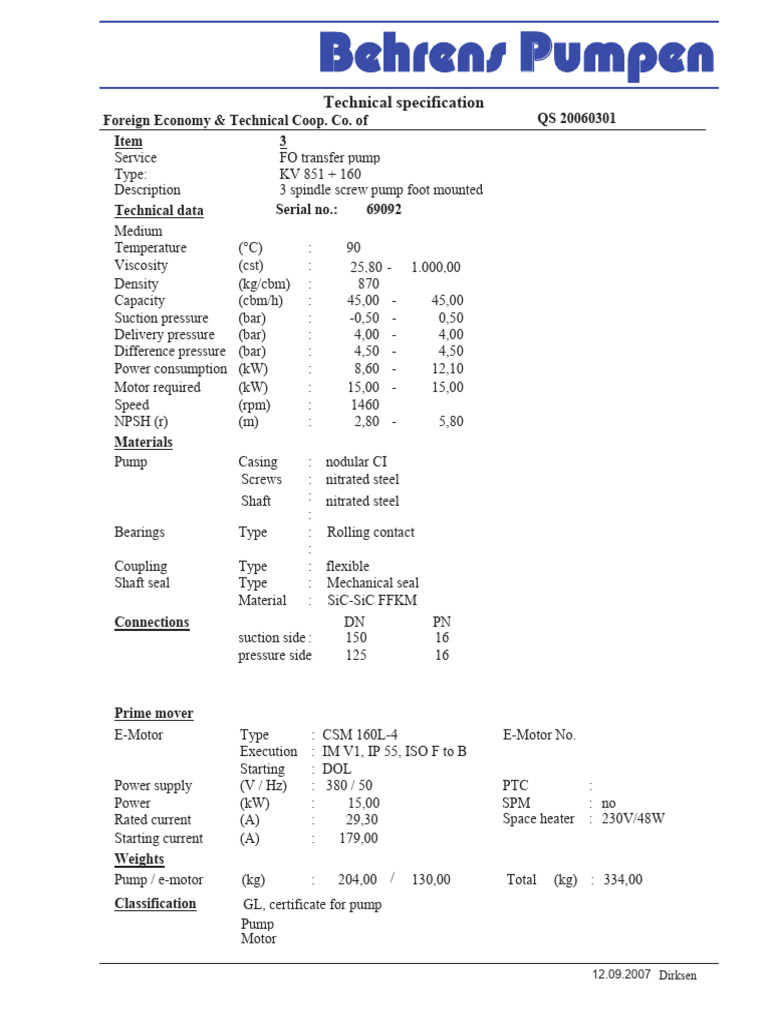 HFO Transfer Pump-Komprimiert | PDF | Pump | Bearing (Mechanical)
