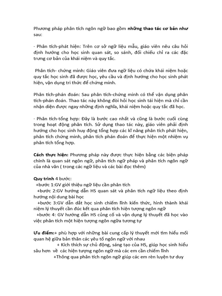 Phương Pháp Phân Tích Ngôn NG Bao G M NH NG Thao | PDF