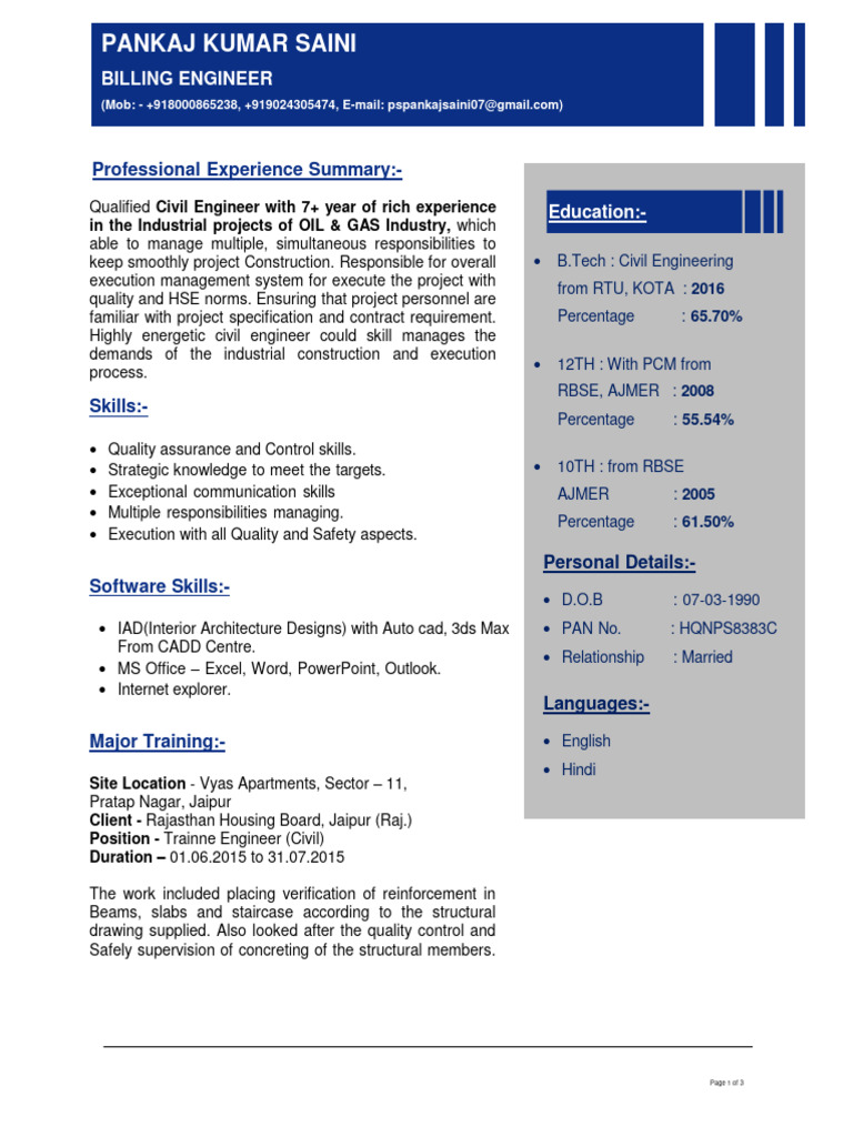 CV Pankaj | PDF | Effluent