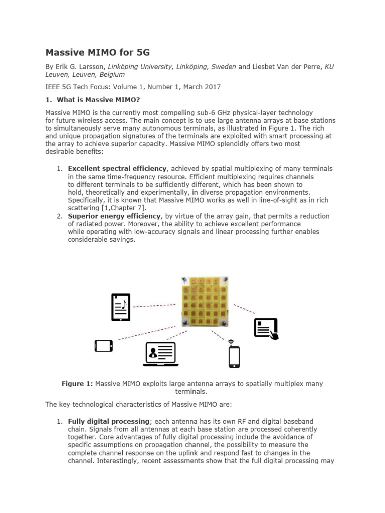 Massive MIMO For 5G FINAL | PDF | Mimo | Antenna (Radio)