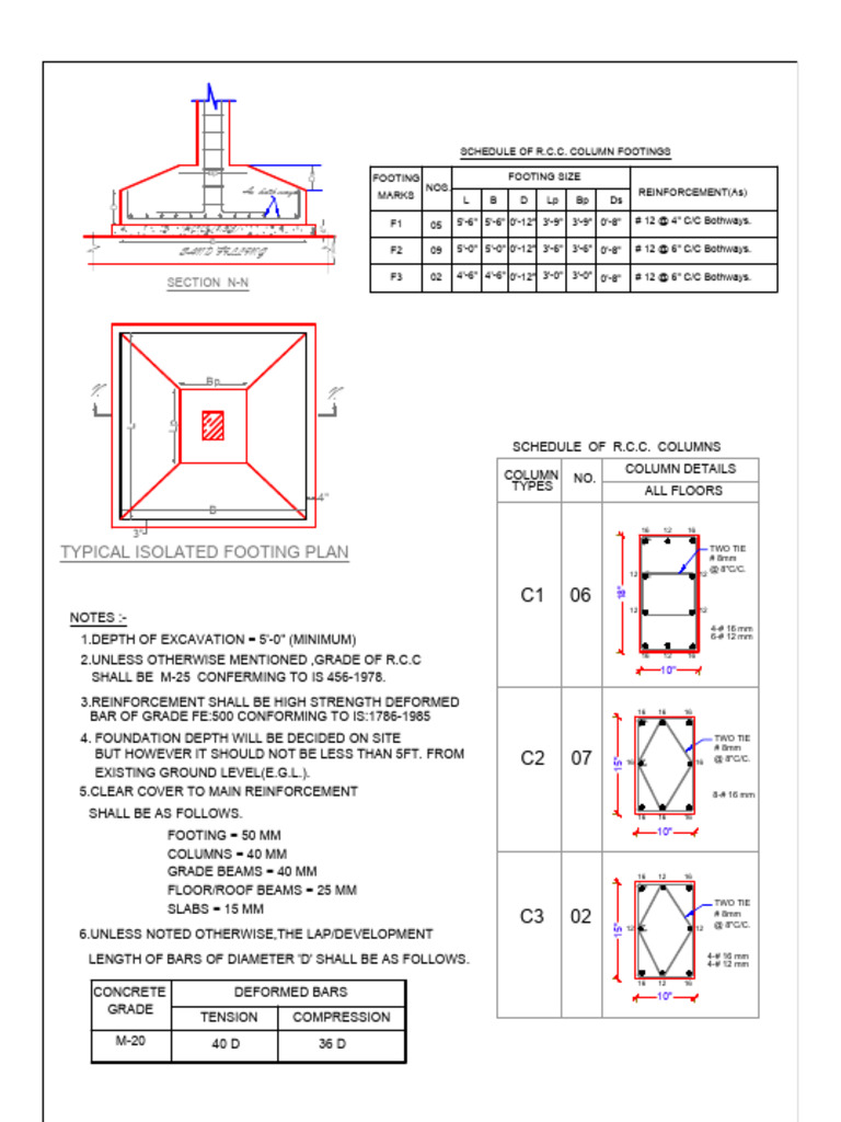 Column & Foundation Details | PDF | Architectural Design | Architecture