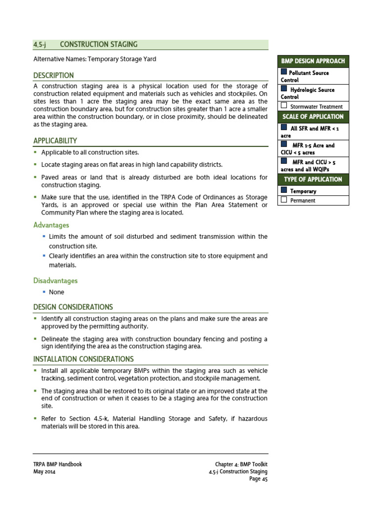 Construction Staging Area Guidelines | PDF | Environmental Science ...
