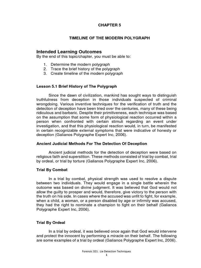 Forensic CHAPTER 5 | PDF | Polygraph