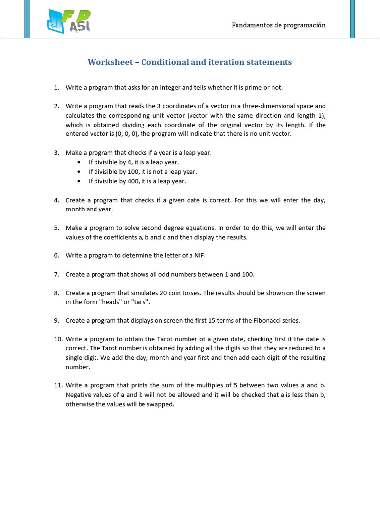 2 - Conditional and Iteration Statements | PDF | Euclidean Vector | Equations