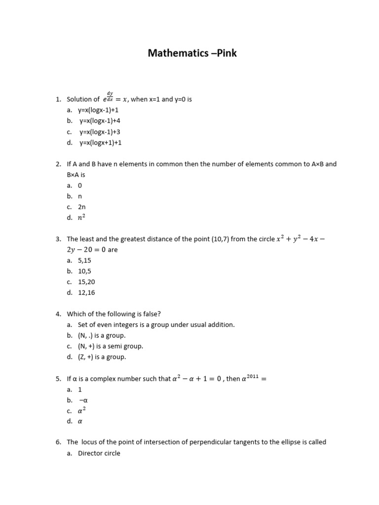 3rd Set Pink Maths | PDF | Geometric Shapes | Euclidean Geometry