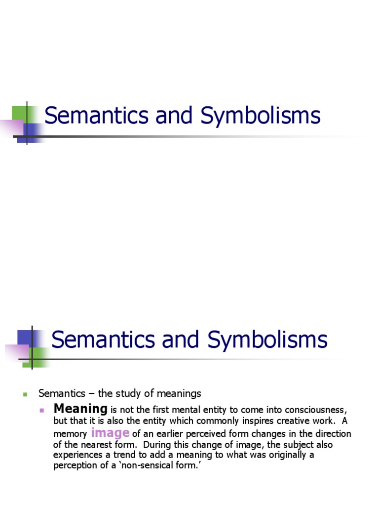 Semantics and Symbol Isms | Representation (Arts) | Semantics