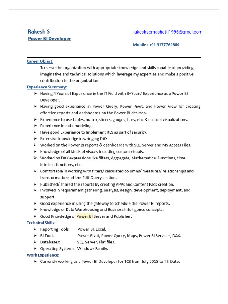 Rakesh Power Bi.g | PDF | Microsoft Sql Server | Information Retrieval