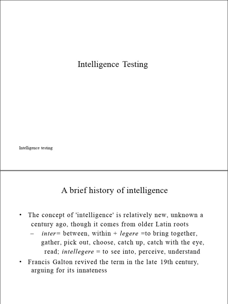 L 11 Intelligence | PDF | Wechsler Adult Intelligence Scale ...