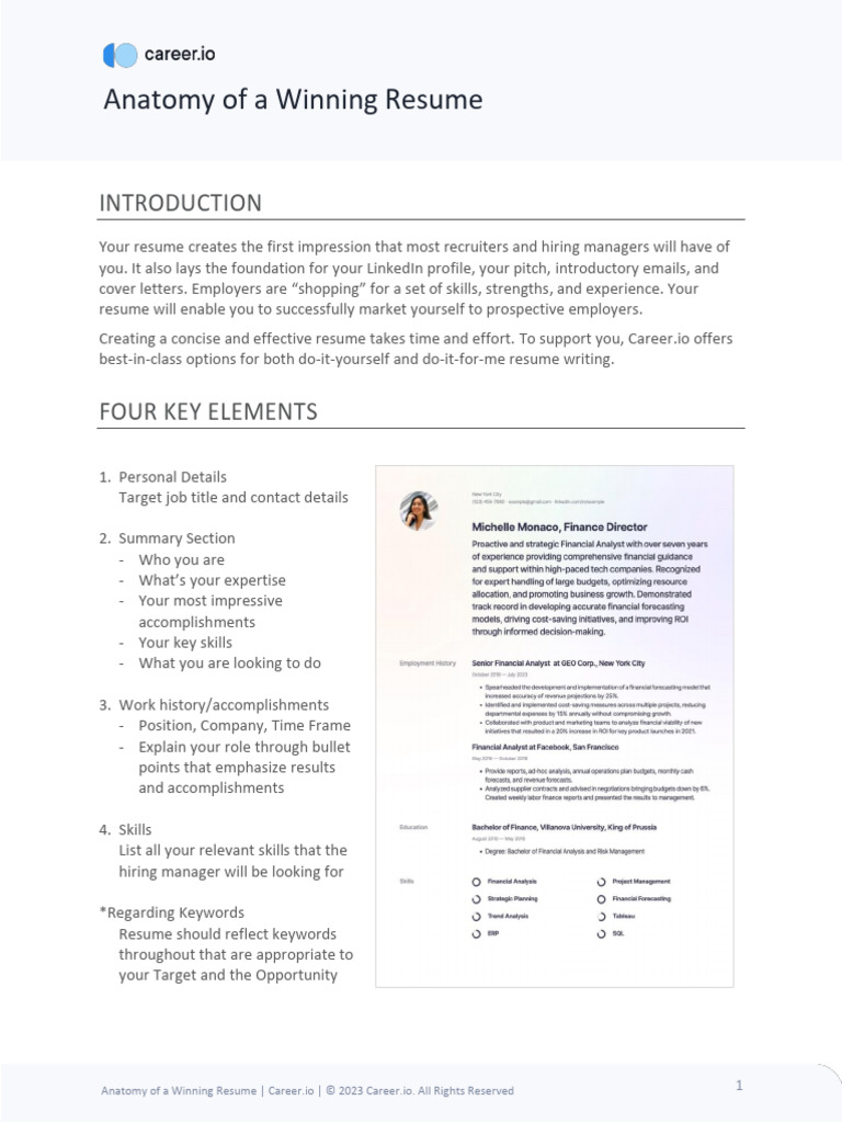 Winning Resume Guide: Key Elements | PDF | Résumé