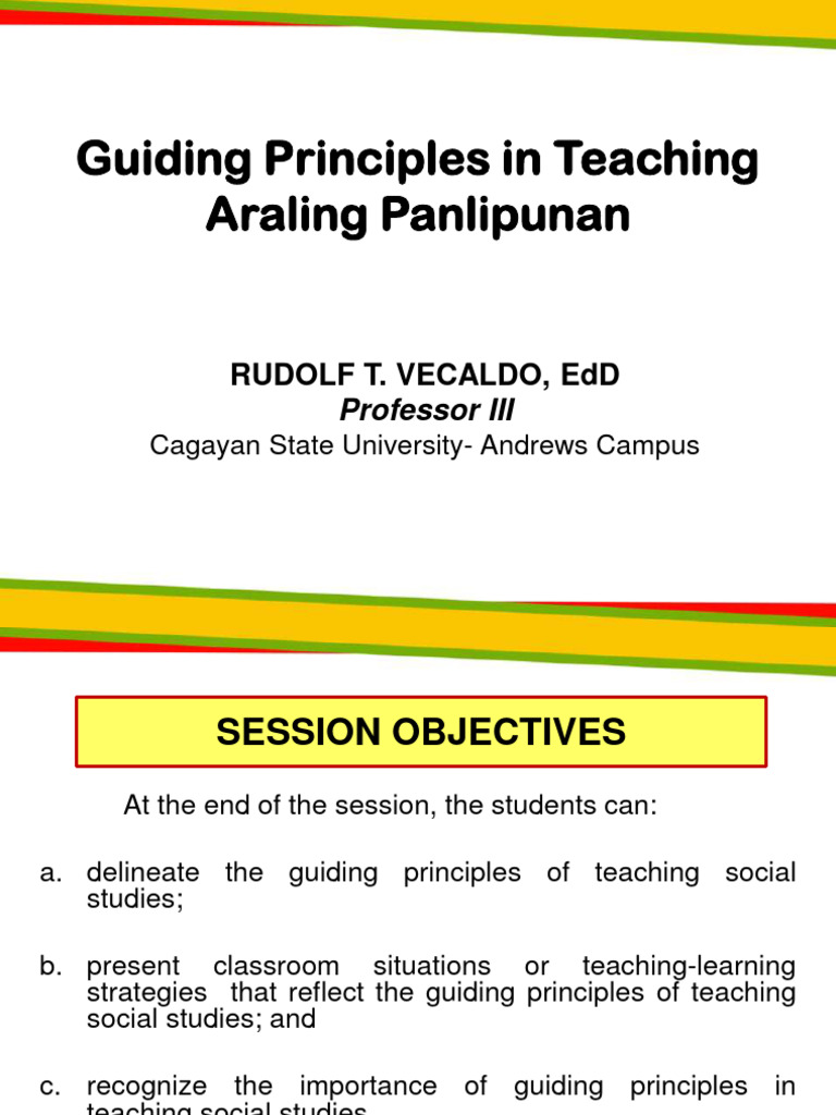 Guiding Principles in Teaching Araling Panlipunan | PDF | Learning ...