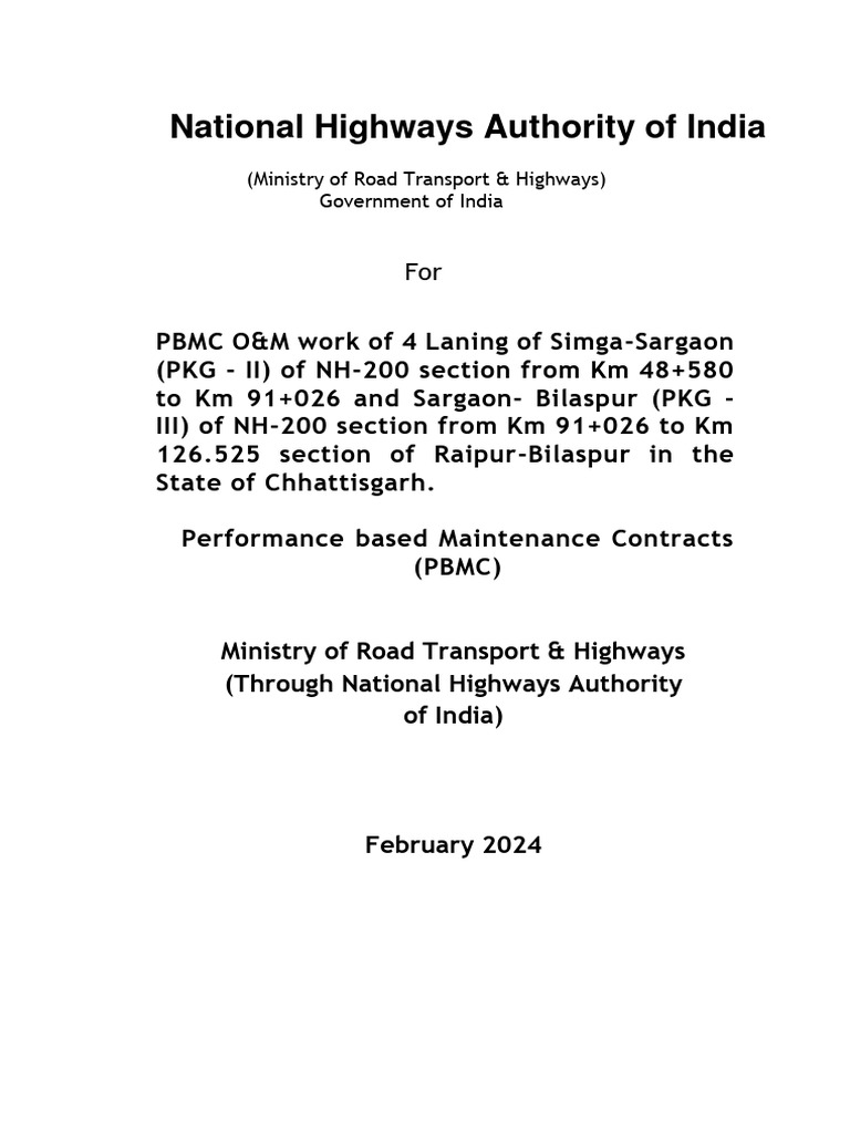 RFP- Pkg-II & III Chhattisgarh (PBMC) Final Mode | PDF | Audit | Legal ...