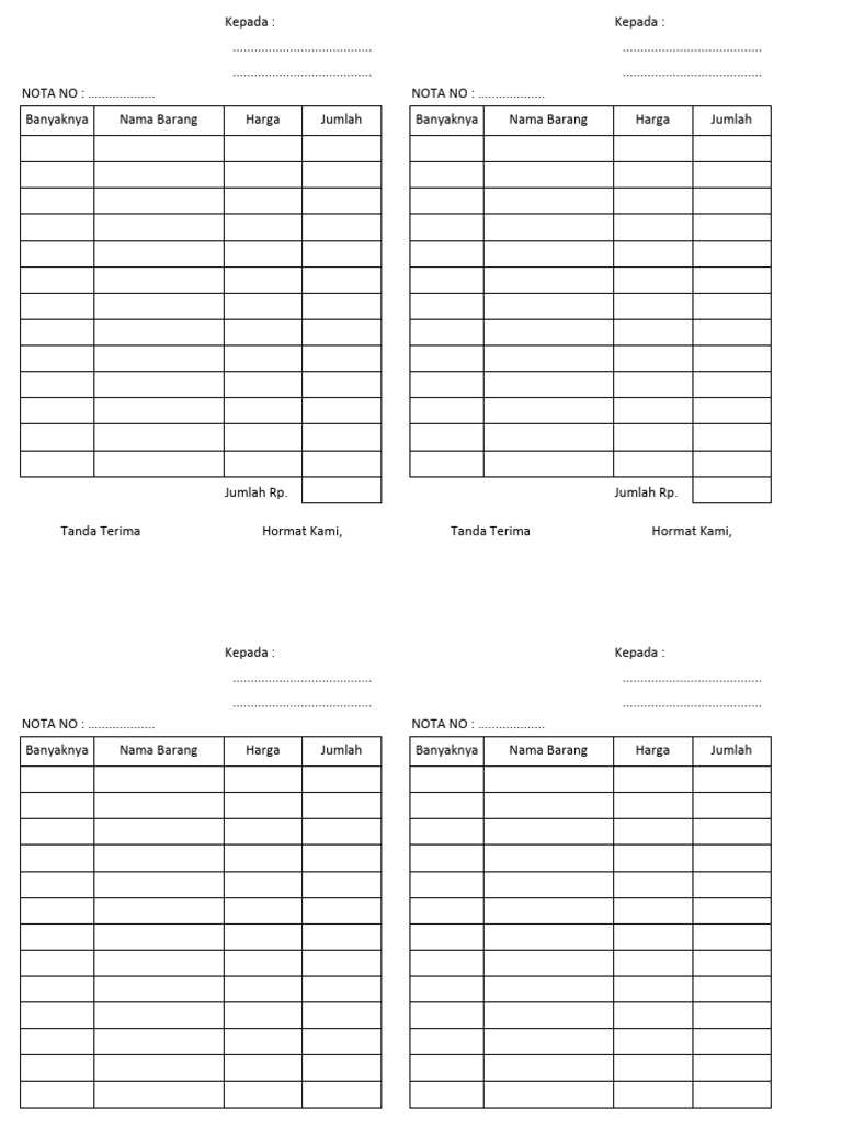 Contoh Nota Kosong | PDF