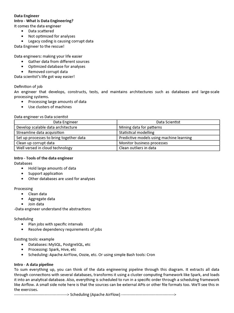 DataCamp - Data Engineer | Download Free PDF | Cloud Computing | Databases