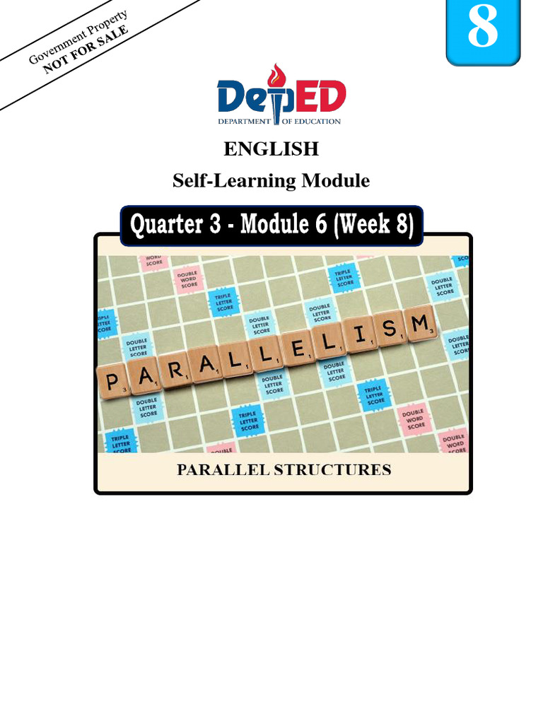 ENGLISH+8 Q3 Mod6 Week8 - Parallel+Structures - FINAL | PDF | Learning ENGLISH+8 Q3 Mod6 Week8 - Parallel+Structures - FINAL | PDF | Learning