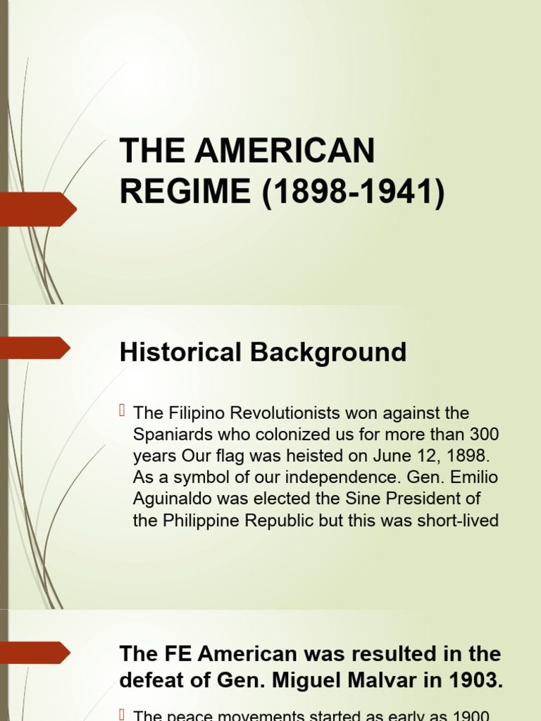 The American Regime | PDF | Philippines
