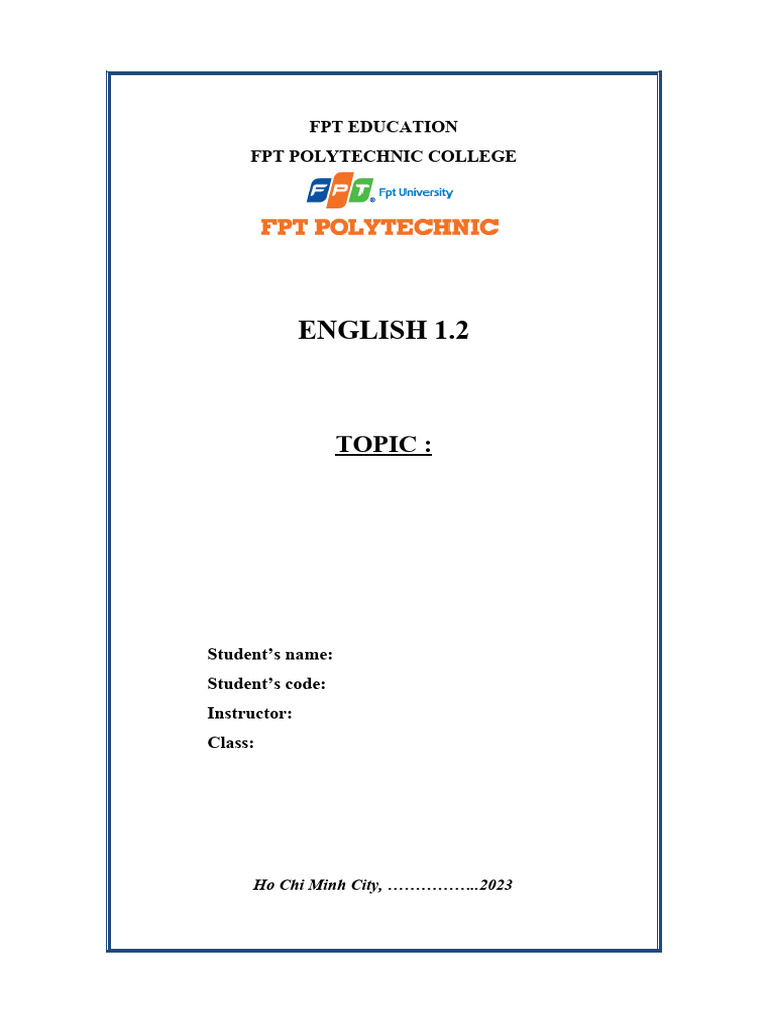FPT Polytechnic English Assignments 2023 | PDF