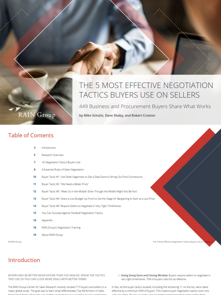 The 5 Most Effective Negotiation Tactics Buyers Use On Sellers | PDF ...