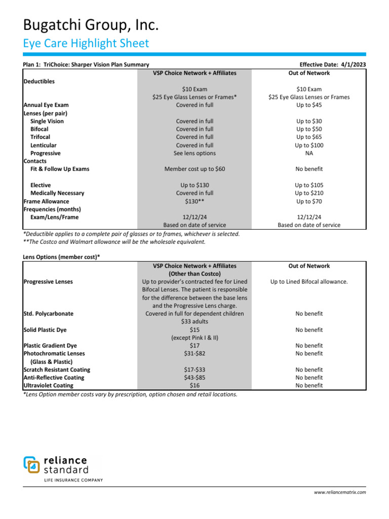 Vision Highlight Sheet For Bugatchi Group, Inc | PDF | Glasses ...