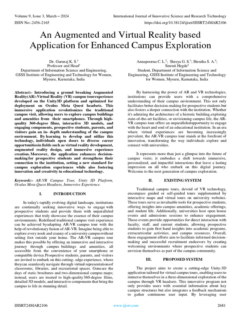 AR-VR Campus Tour App for Oculus | PDF | Virtual Reality | Augmented Reality