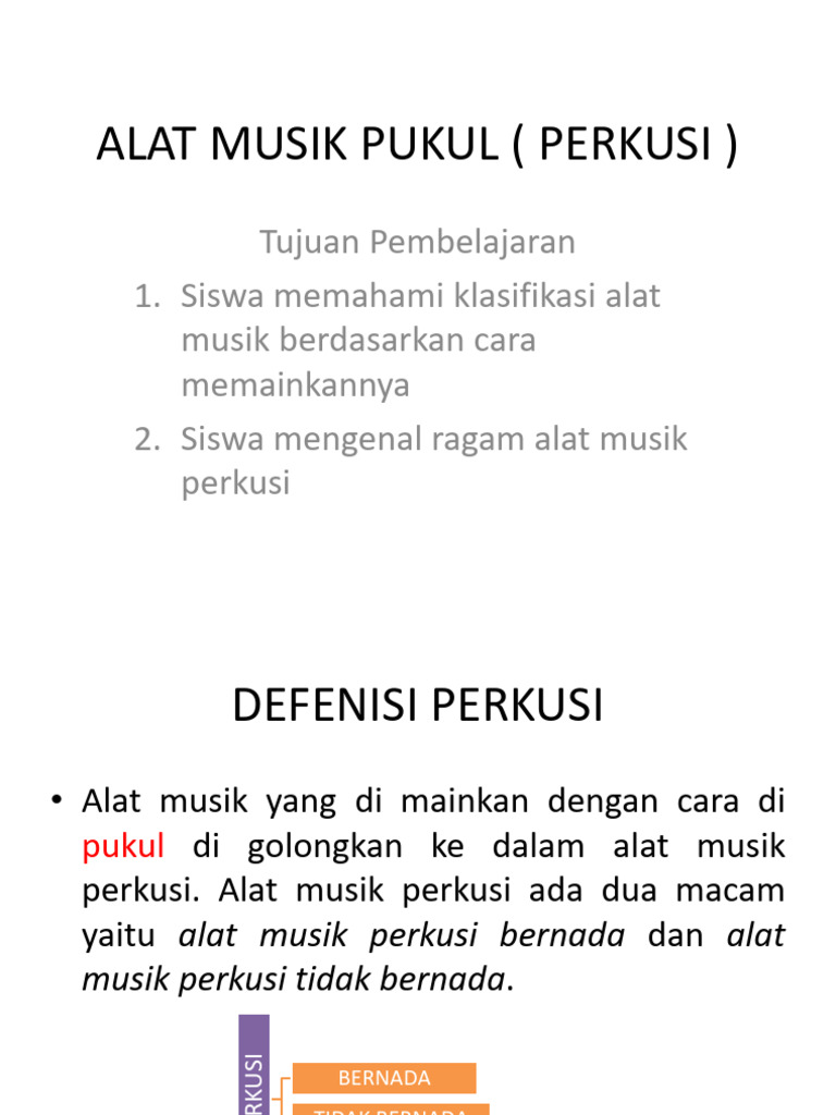 Klasifikasi Alat Musik Perkusi | PDF | Kajian Bahasa Asing | Seni