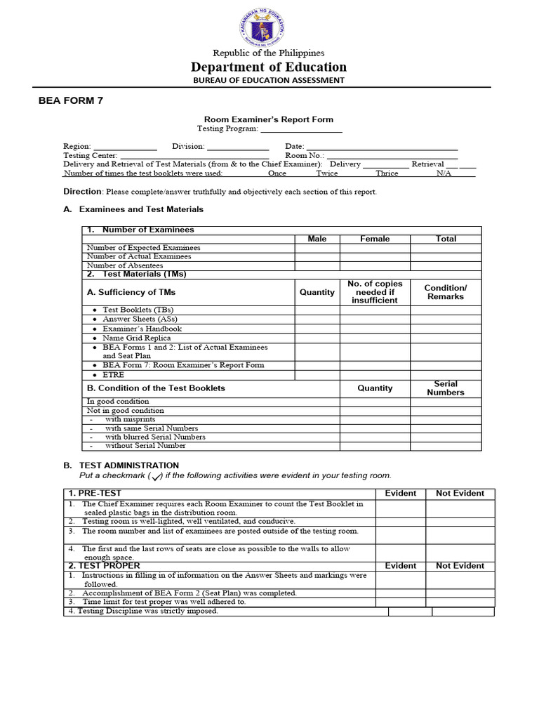 Bea Form 7 - Natg6 PM | PDF
