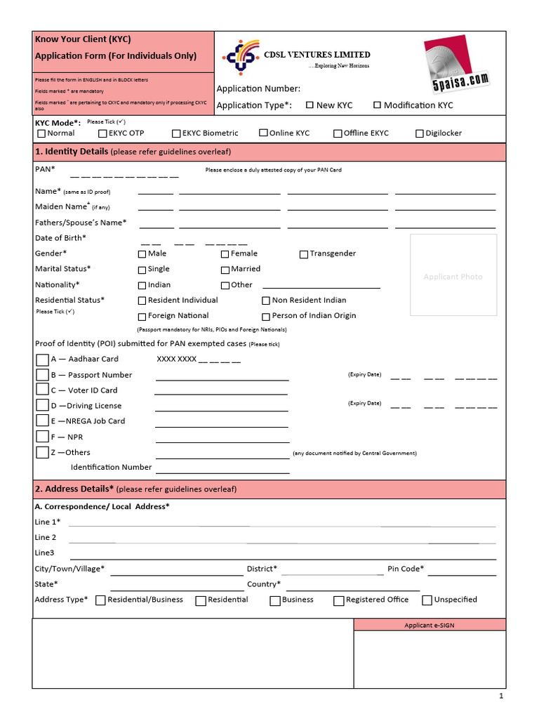 KYC Form Individual 0 | PDF | Identity Document