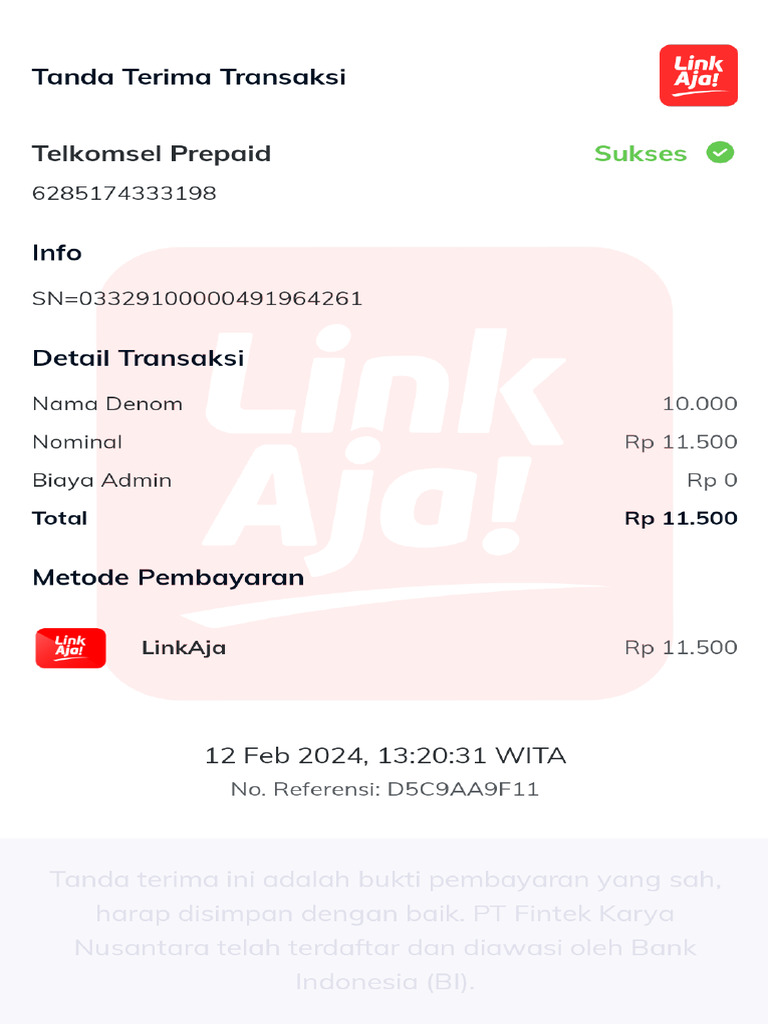 LinkAja RECEIPT 20240212 133333 20240212 133333 | PDF