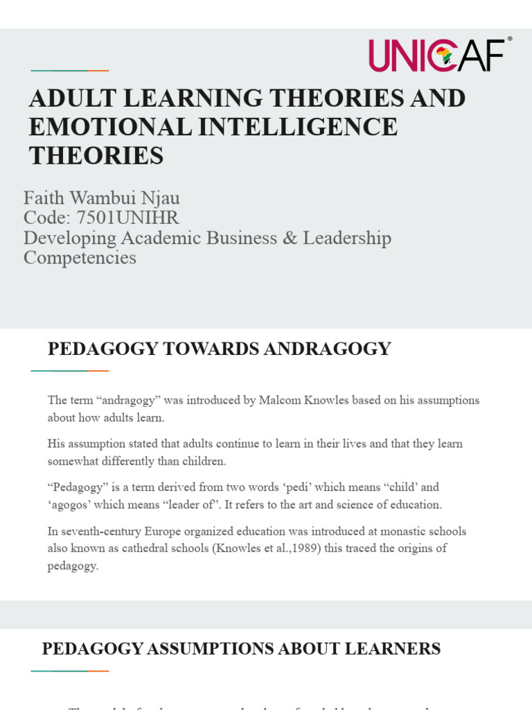 Adult Learning and Emotional Intelligence Theories | PDF | Learning ...