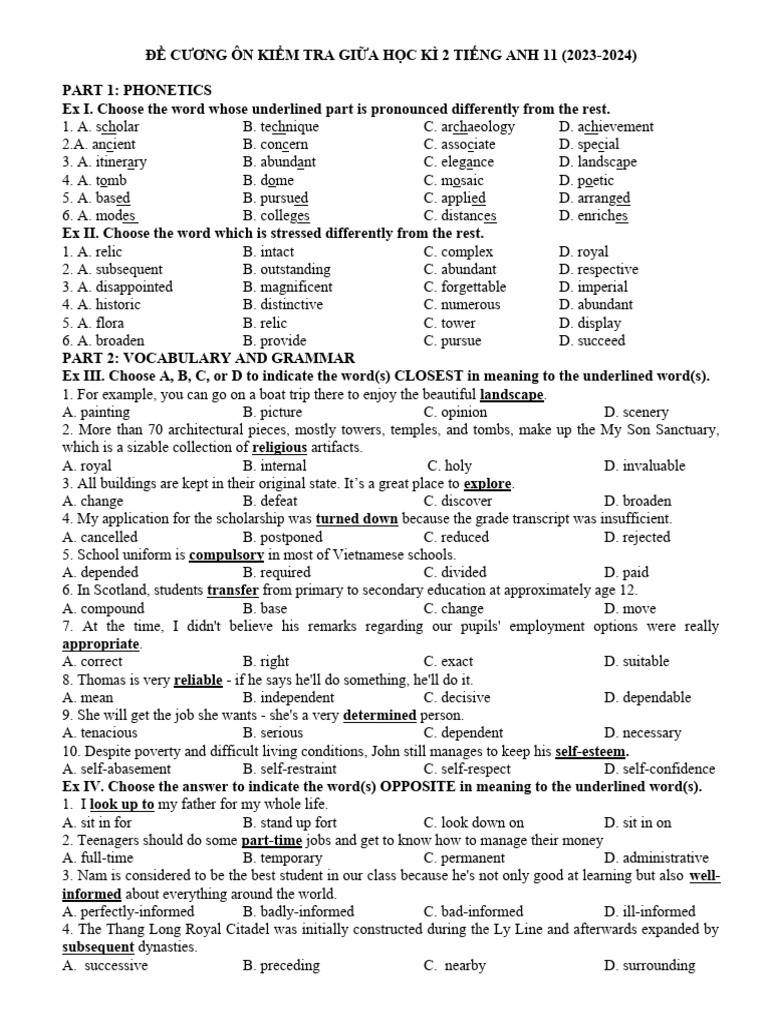 Đchs Ôn Gi A Hkì 2 E11 Gs | PDF | Vocational Education | Knowledge