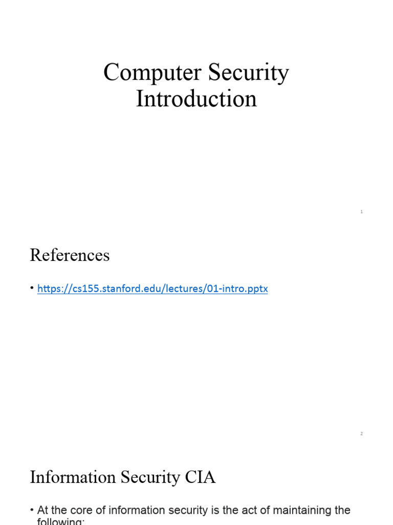 Computer Security Introduction | PDF | World Wide Web | Internet & Web