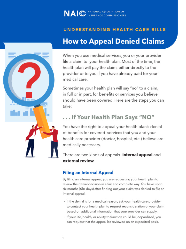 Consumer Health Insurance Appeal Denied Claims | PDF | Health Policy ...