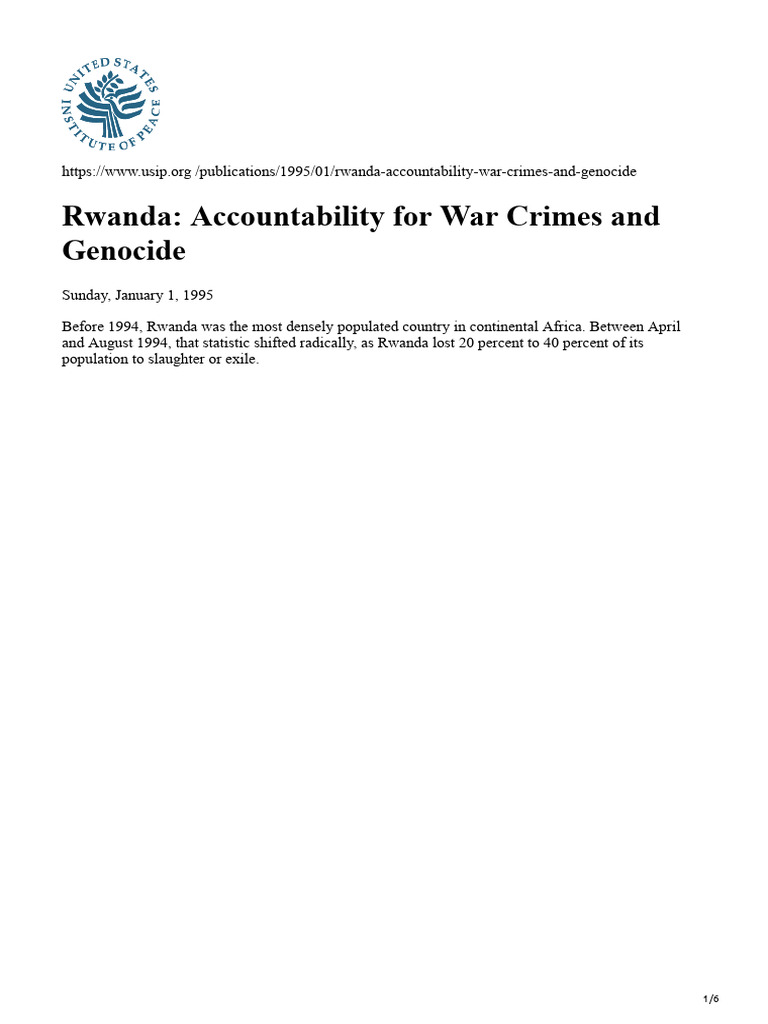 Rwanda Accountability For War Crimes and Genocide | PDF | Hutu | Rwanda