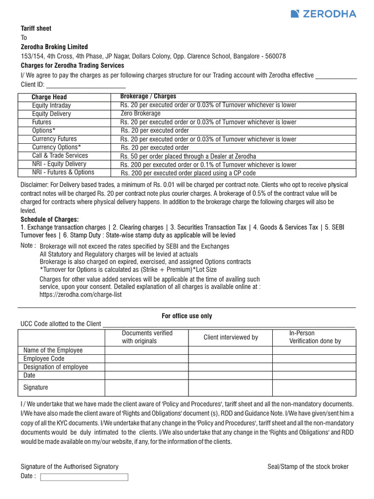 Tariff Sheet | PDF | Futures Contract | Option (Finance)