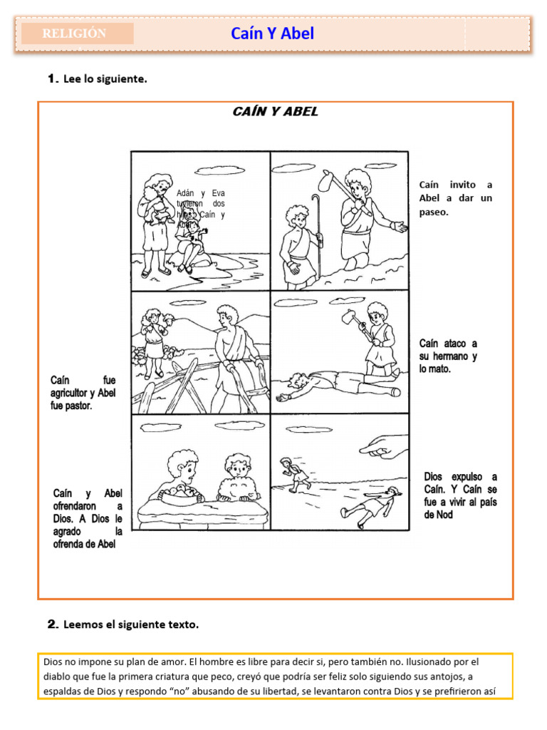 D2 A2 FICHA REL. Caín Y Abel | PDF | Pecado | Creencia religiosa y doctrina