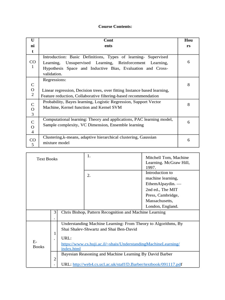 Unit 1 | PDF | Machine Learning | Cross Validation (Statistics)