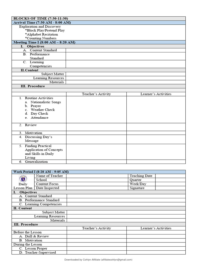 Lesson Plan Format | PDF | Learning | Teachers