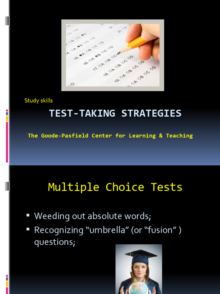 test-taking strategies | PDF | Truth | Multiple Choice