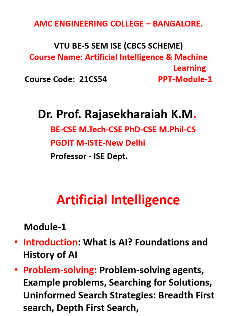 Module 1 AIML | PDF | Artificial Intelligence | Intelligence (AI ... Module 1 AIML | PDF | Artificial Intelligence | Intelligence (AI ...