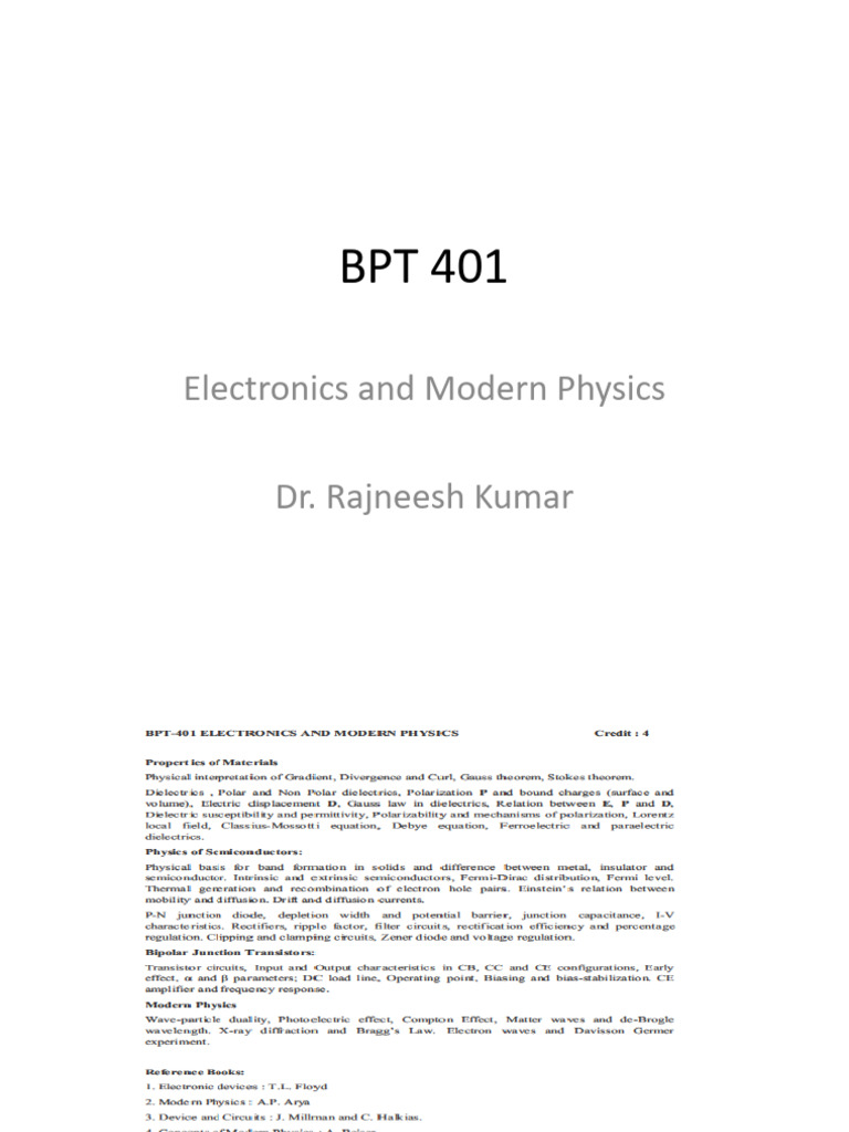 BPT 401 Lecture Note | PDF