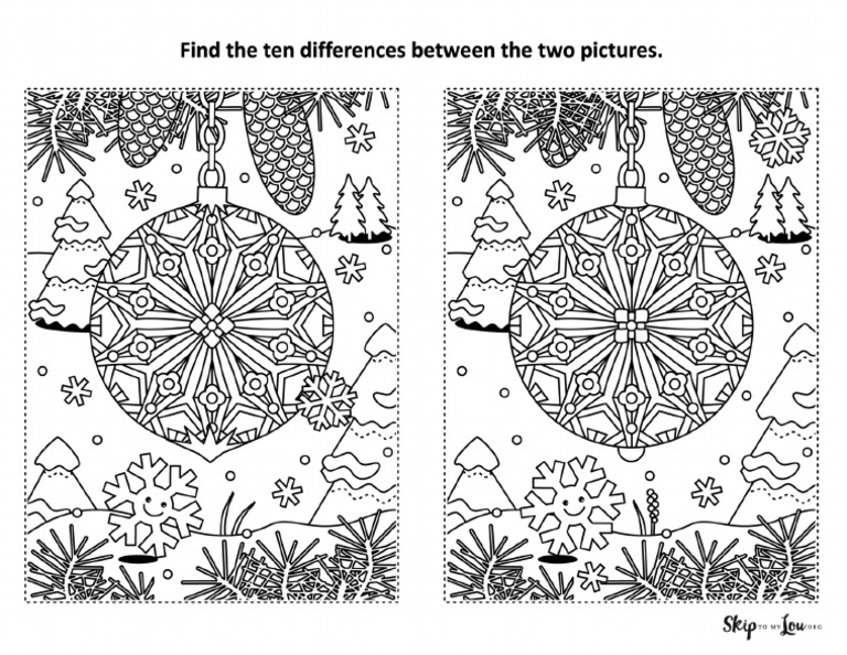 Find The Differences Christmas Worksheet | PDF