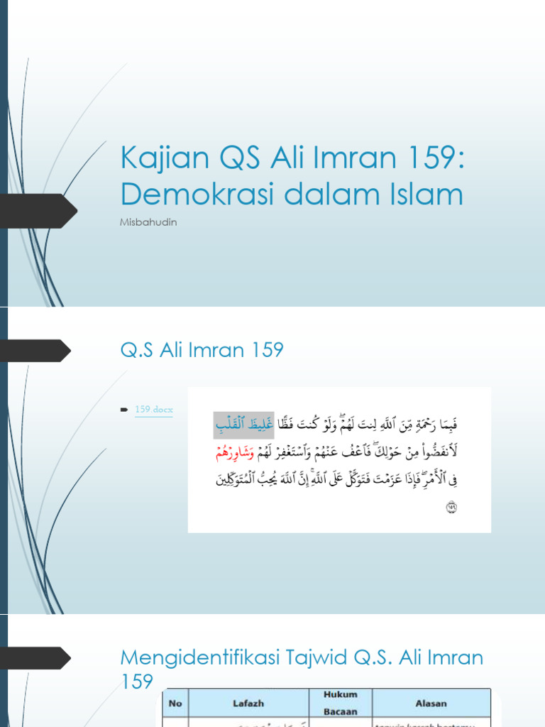 Kajian QS Ali Imran 159 | PDF