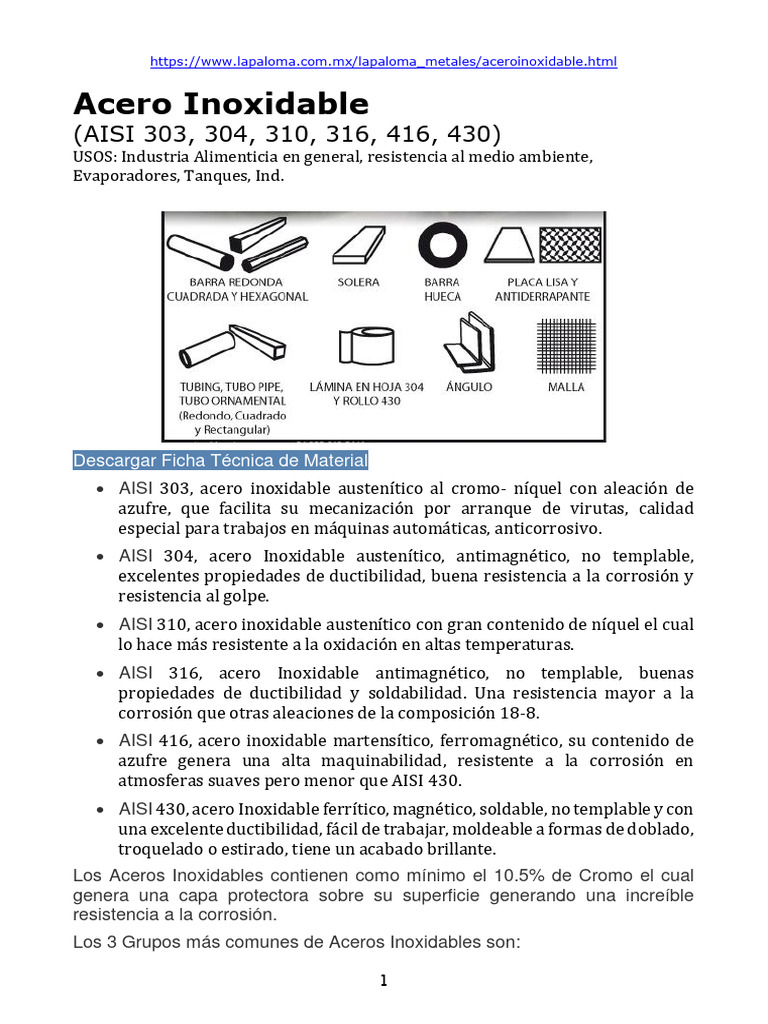 Acero Inoxidable | PDF | Acero inoxidable | Acero
