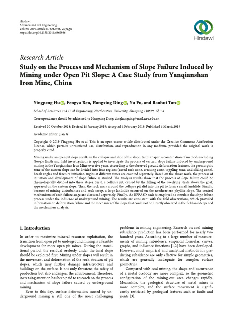 2019 Study On Process and Mechanism of Slope Failure | PDF