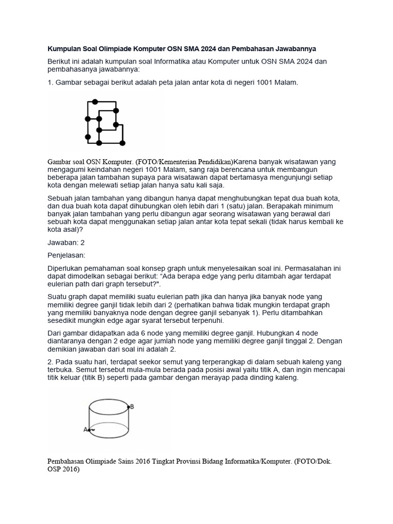 Soal dan Pembahasan OSN Informatika 2024 | PDF